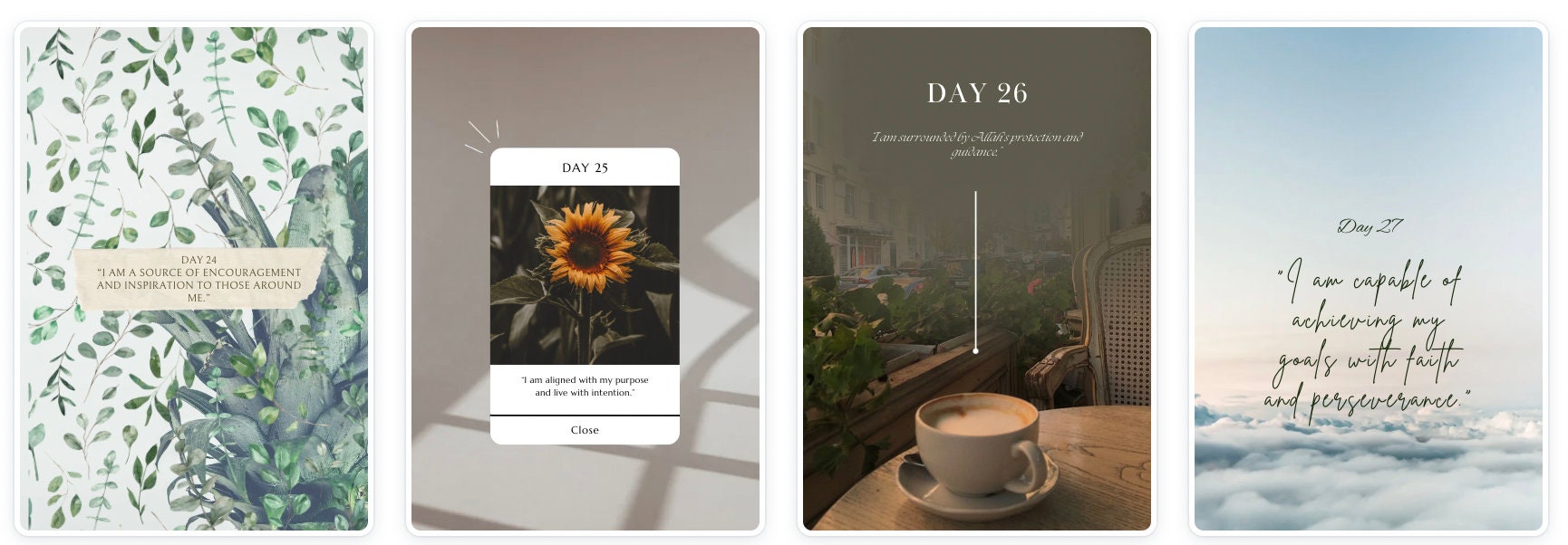 50 Daily Positive Affirmations for Muslim Hearts, Printable Islamic ...