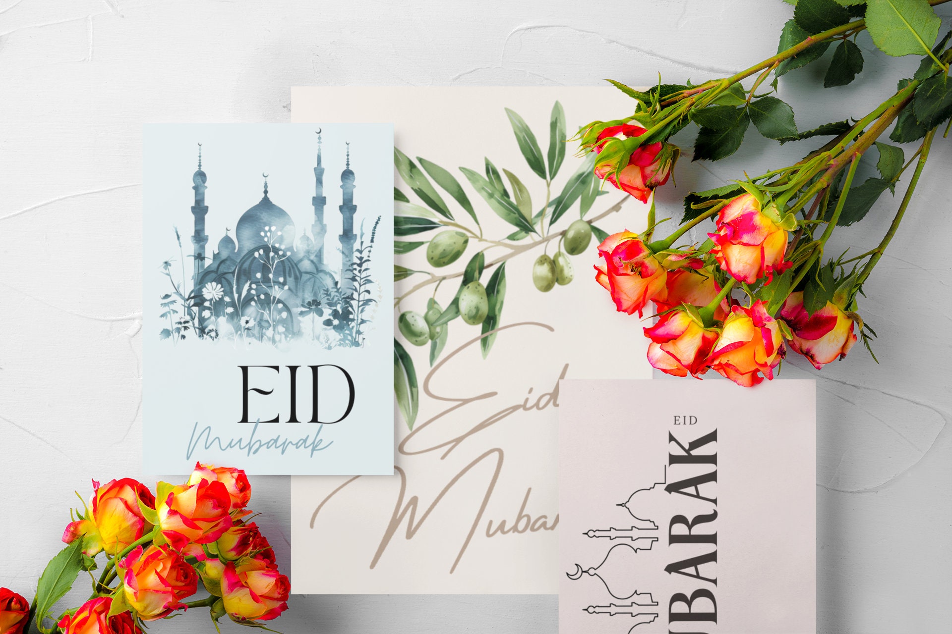Eid Card Printable Bundle, Eid Card Digital, Eid Greeting Card, Eid ...