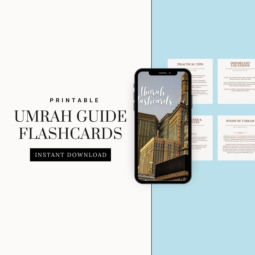 Umrah Flashcards, Umrah Duas Printable, Umrah Cards, Dua Cards ...