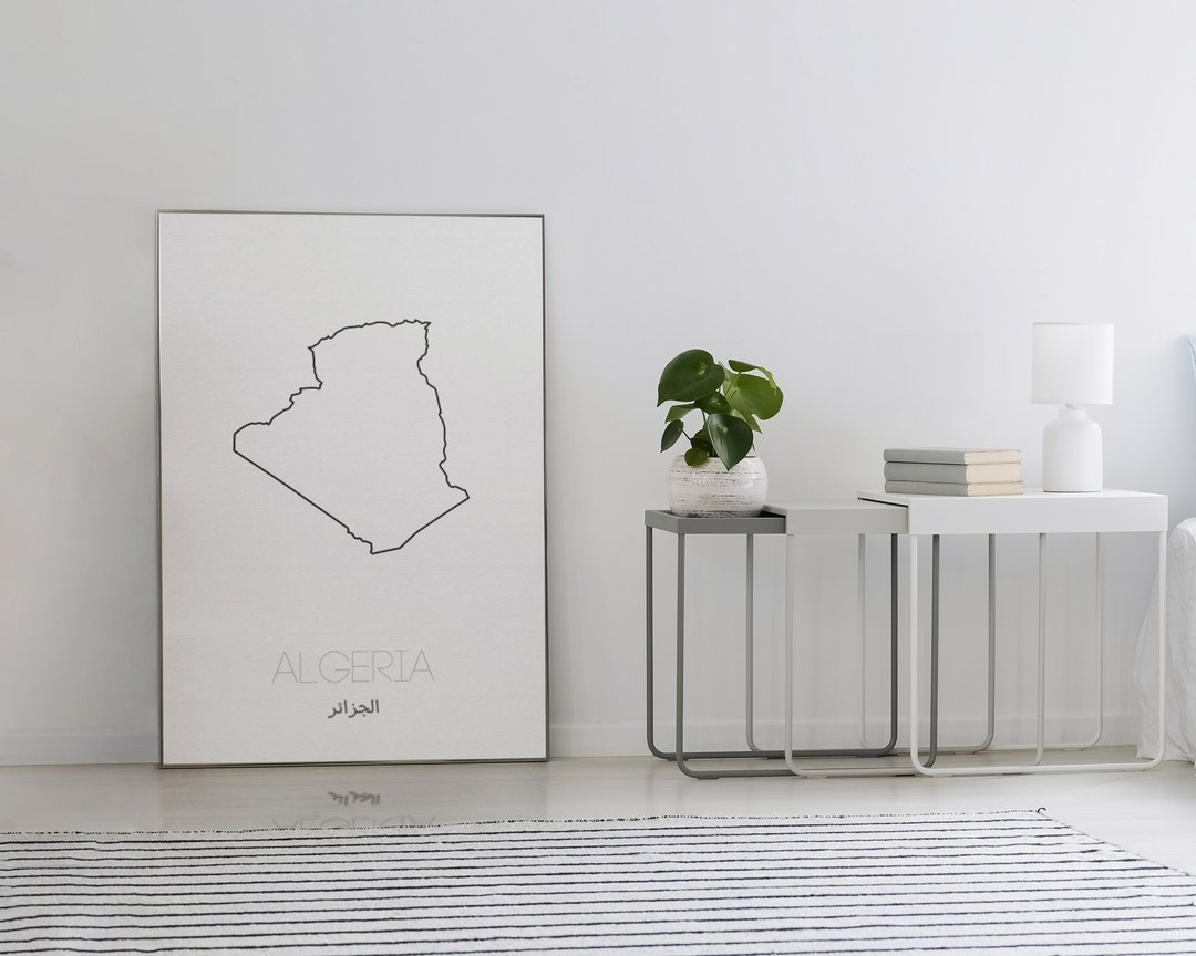 Algeria Country Map Print Poster, Printable Country Map of Algeria ...