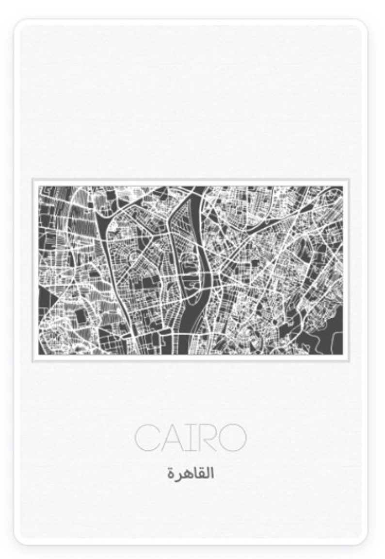 Map of Cairo Printable, Digital Wall Art, Printable Poster, Egypt, City ...