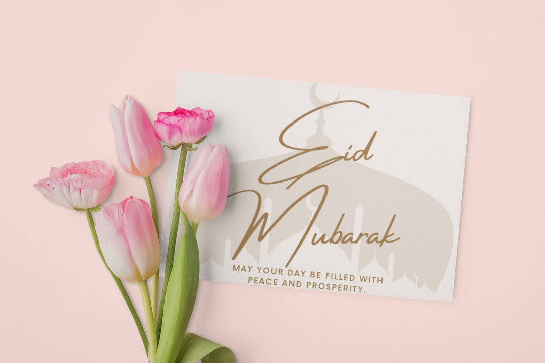 Eid Card Printable, Eid Card Digital, Eid Greeting Card, Eid Mubarak ...