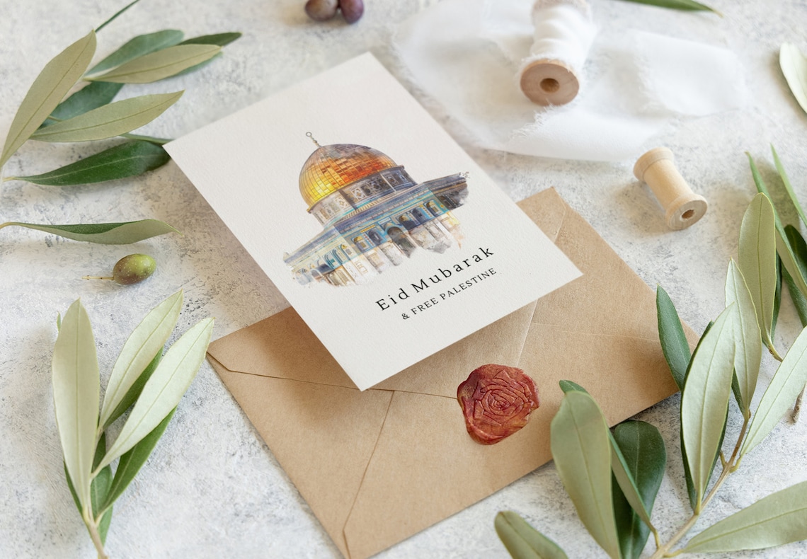Free Palestine Eid Card Printable Bundle, Eid Card Digital, Eid ...