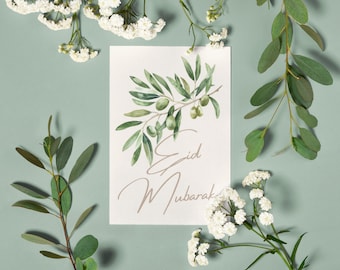 Eid Card Printable, Eid Card Digital, Eid Greeting Card, Eid Mubarak ...