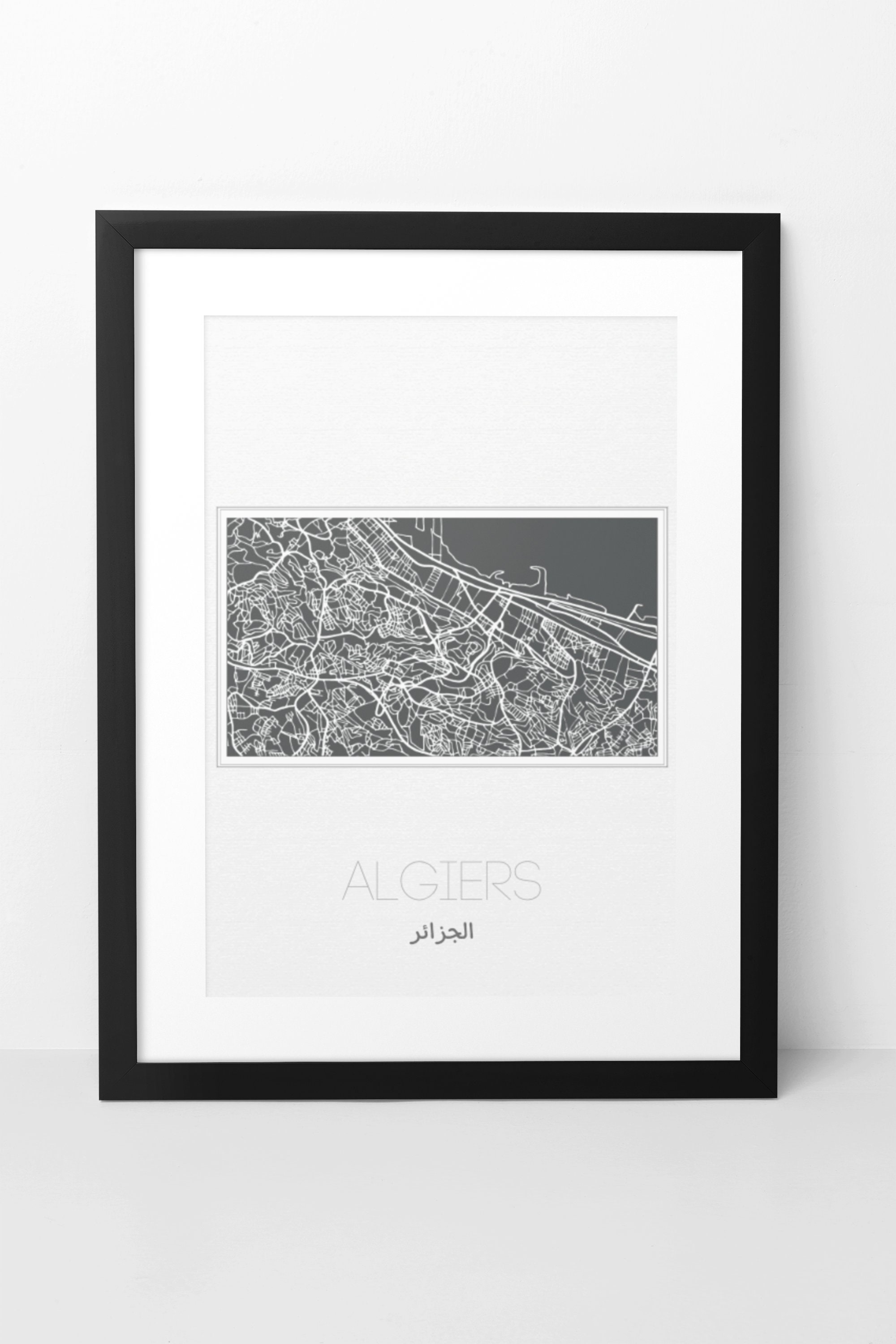 Map of Algiers Printable, Digital Wall Art, Printable Poster, Algeria, City Map Print, Instant ...