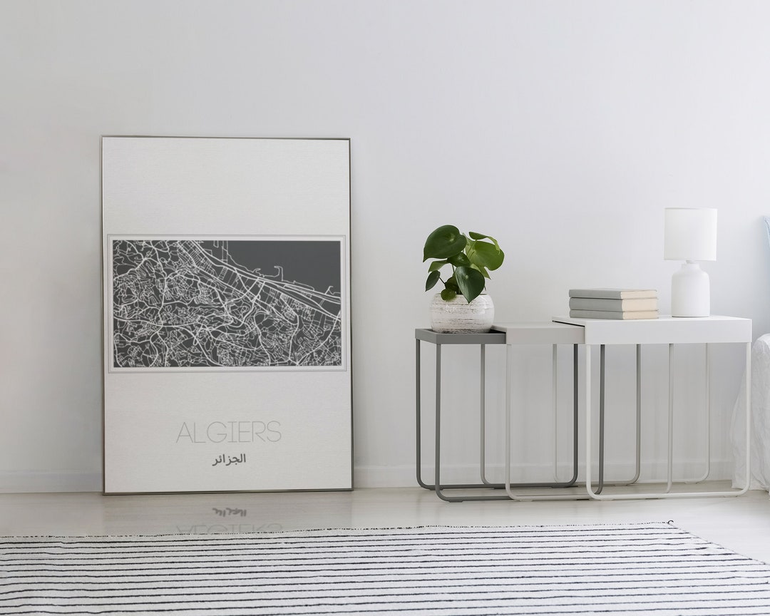 Map of Algiers Printable, Digital Wall Art, Printable Poster, Algeria, City Map Print, Instant ...