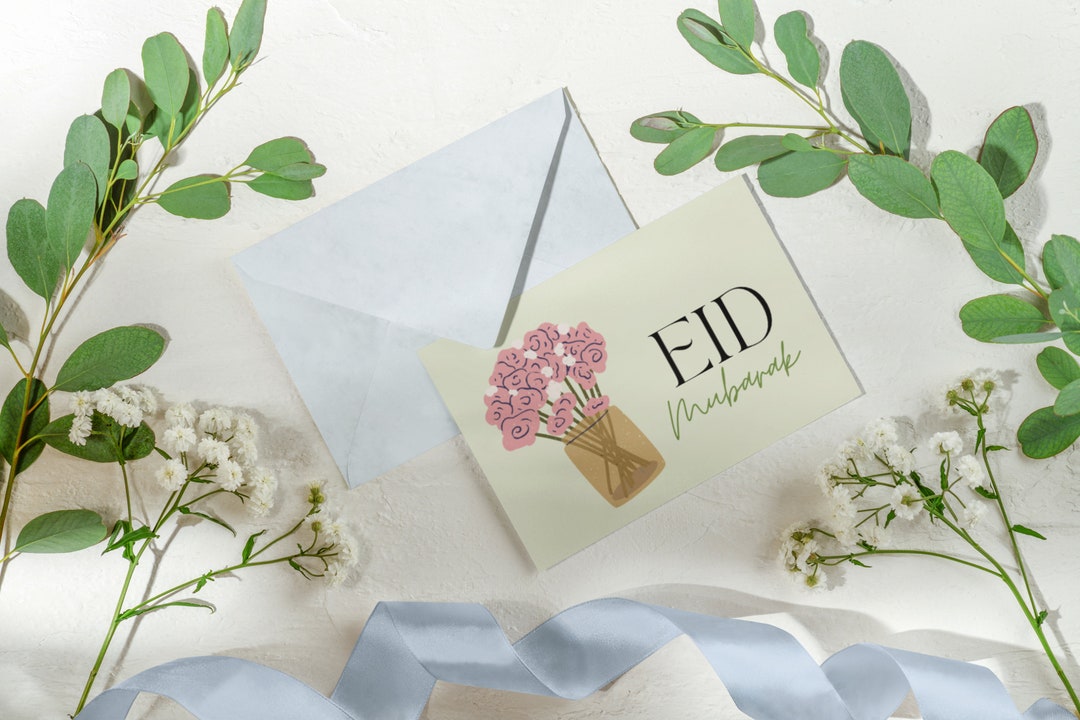 Eid Card Printable, Eid Card Digital, Eid Greeting Card, Eid Mubarak ...
