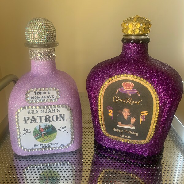 Purple Blinged Out Bottles - Etsy