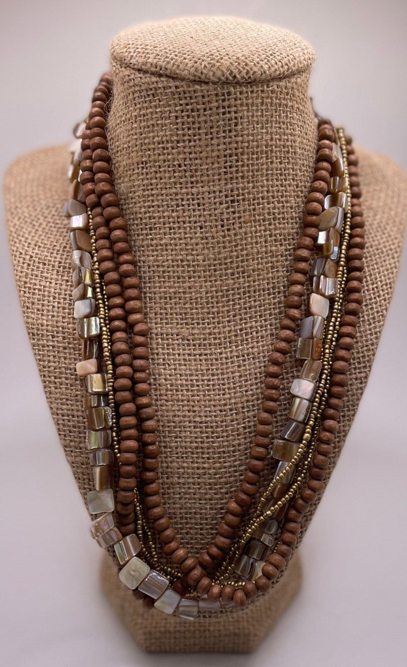 SALE Multi strand Boho Necklace - Gem