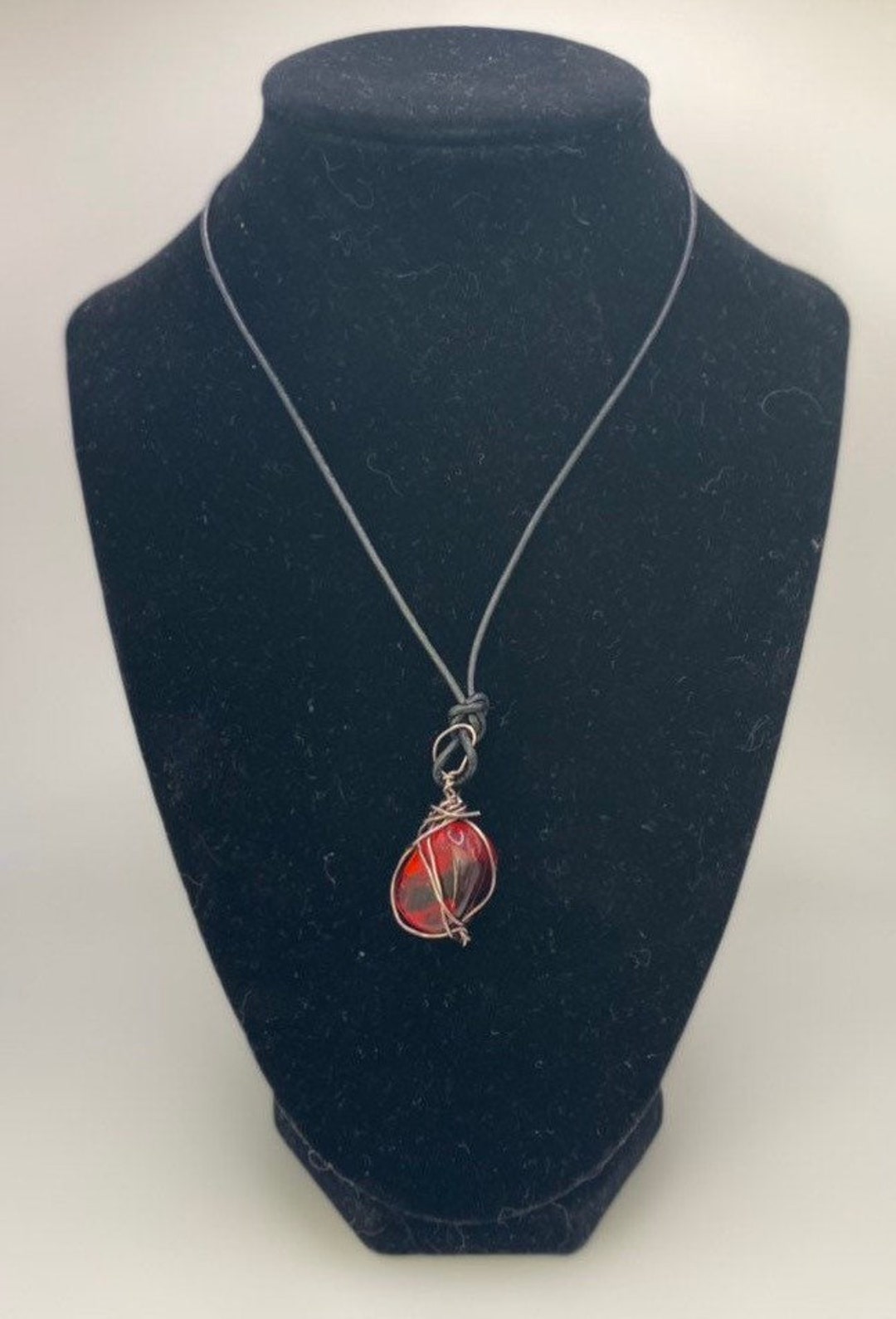 Handmade Necklace With Wire Wrapped Rare Cadmium/selenium Stone. - Etsy