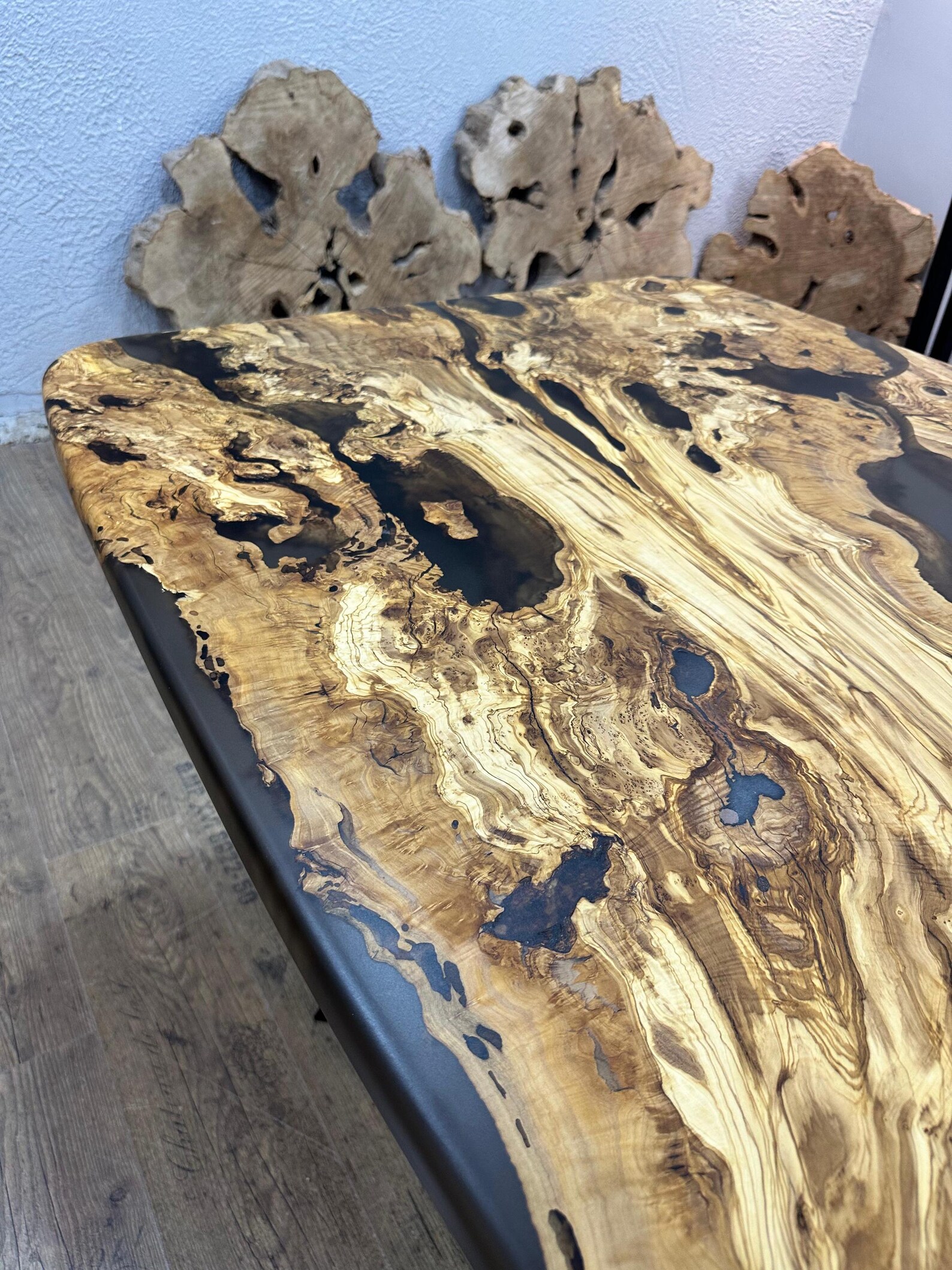 Custom Live Edge Olive Epoxy Resin Table Handcrafted Dining Table - Etsy