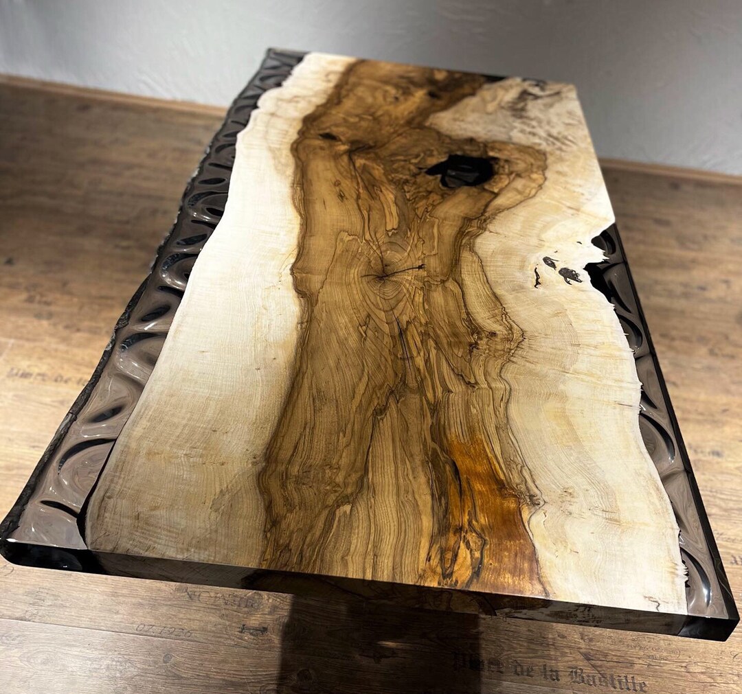 Custom Ash Wood Epoxy Dining Table Live Edge Office Table - Etsy
