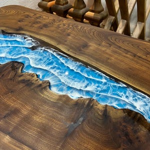 Custom Ocean Resin River Table Live Edge Wood, Decorative Design - Etsy