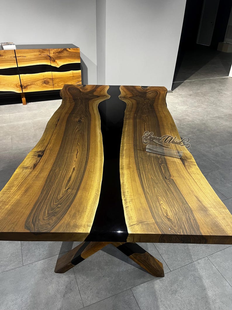 Custom to Order , Epoxy Resin Table Top , Walnut Slab Table , Live Edge ...