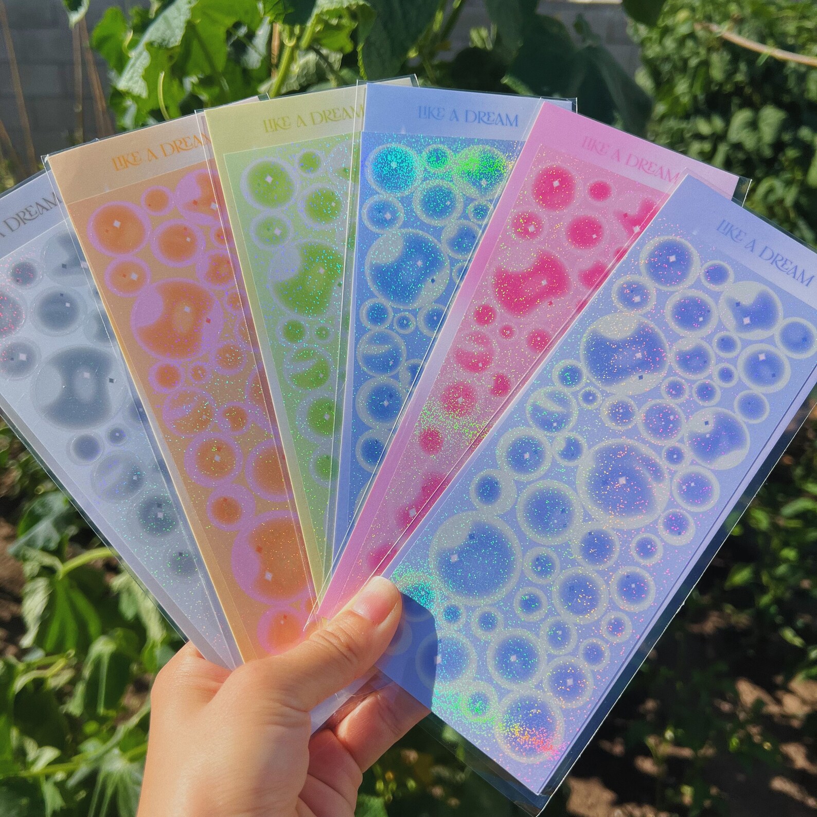 Bubble Polco Stickers Holographic Circle Sticker Sheets - Etsy