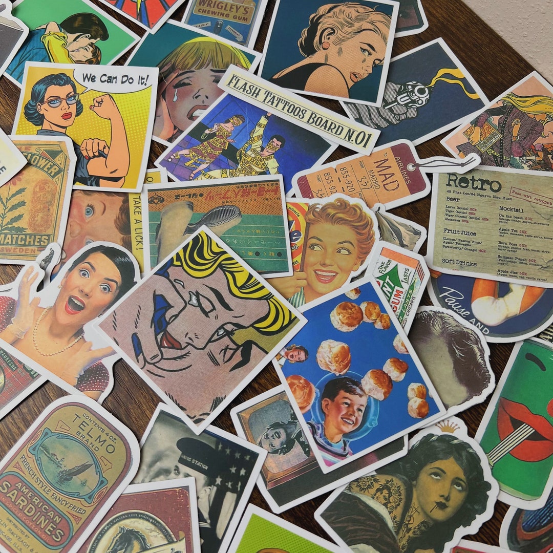 POP CULTURE Stickers, Vintage Poster Scrapbook Sticker, Andy Warhol ...