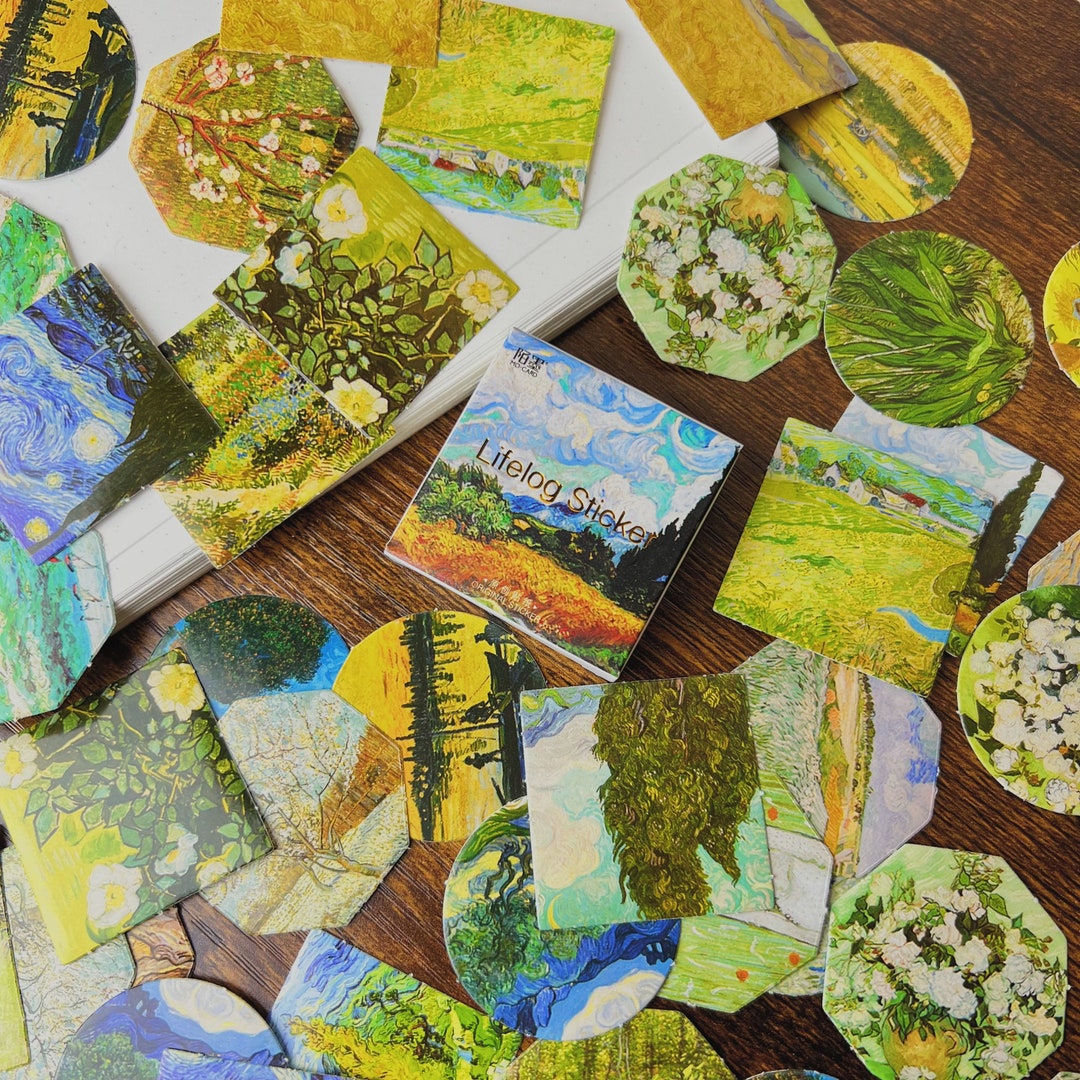 ART PAINTING Stickers, 45pc Famous Art Painting Stickers, Scrapbooking ...