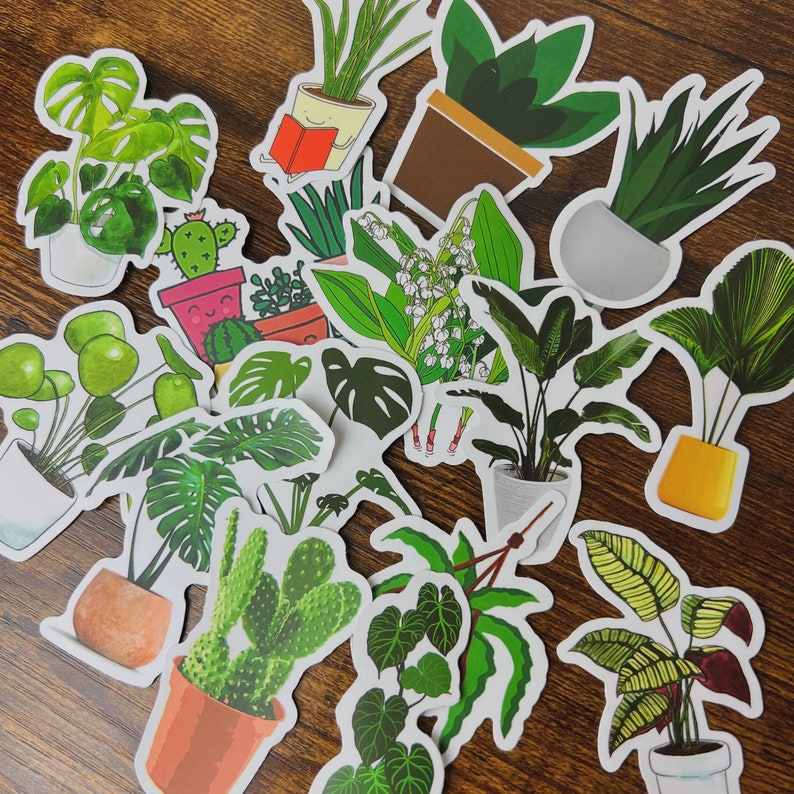 BOTANICAL VINYL STICKERS Green Botanical Stickers Laptop - Etsy