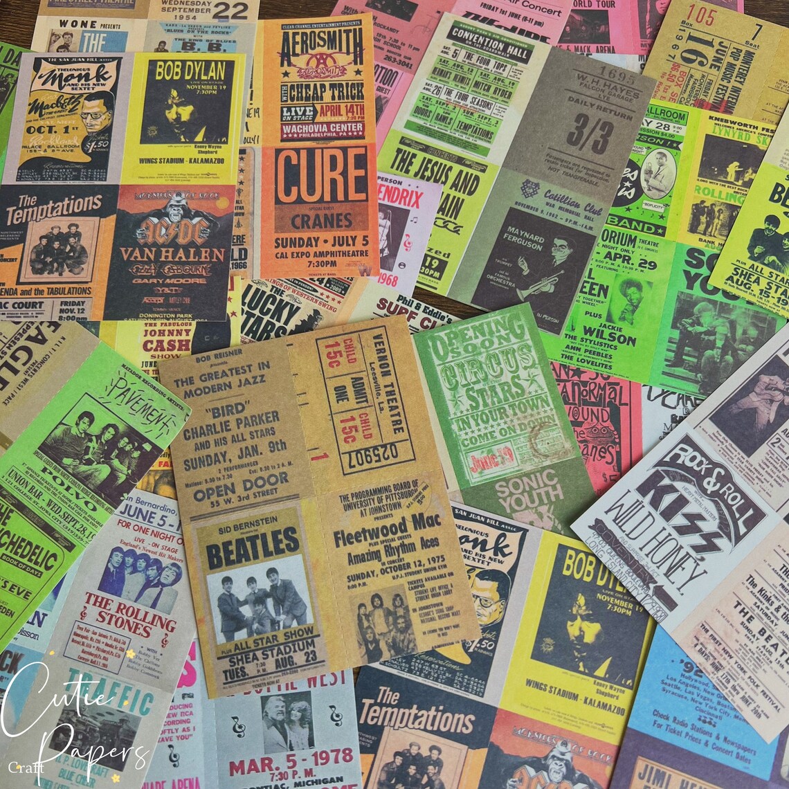 RETRO SCRAPBOOK PAPERS 60s Band Junk Journal Papers Beatles | Etsy