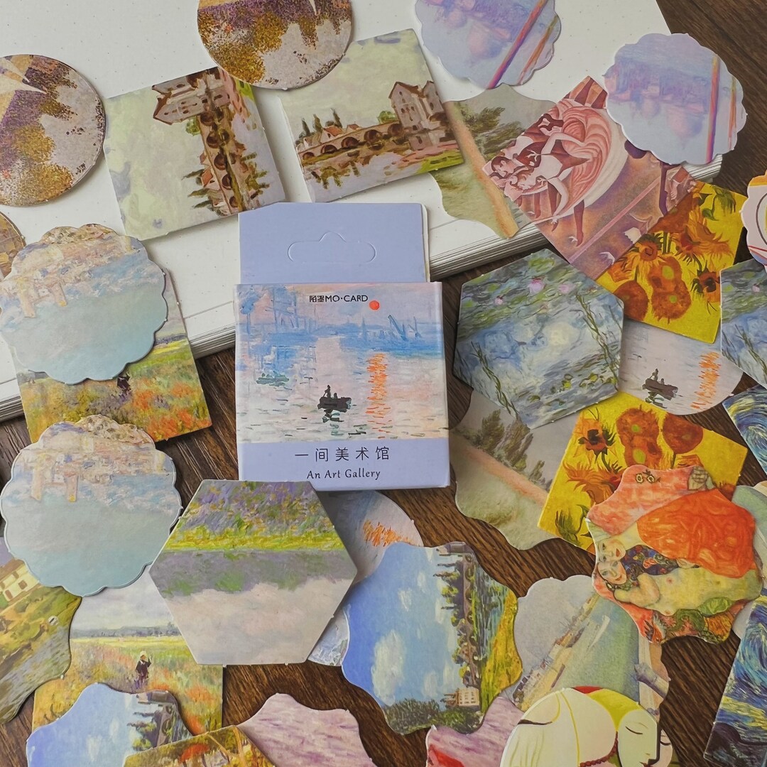 ART PAINTING Stickers, 46pc Famous Art Painting Stickers, Scrapbooking ...