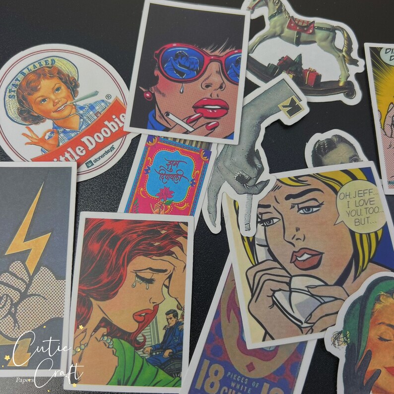 POP CULTURE Stickers 50pc Pop Art Stickers Vintage Poster - Etsy