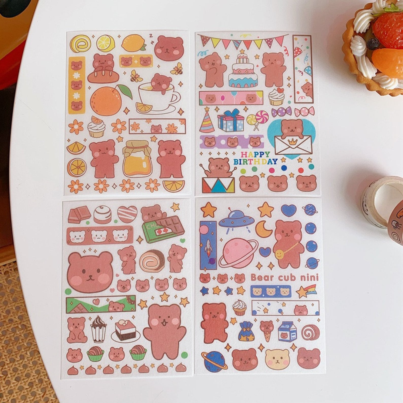 Cute Strawberry Rabbit Translucent Sticker Sheets I Kawaii - Etsy