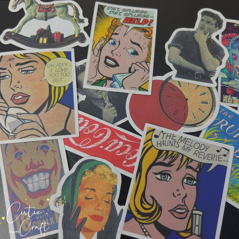 POP CULTURE Stickers 50pc Pop Art Stickers Vintage Poster - Etsy