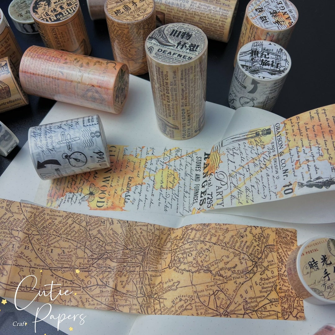 Scrapbooking Washi Sticker Rolls, Old Map Sticker Rolls, Vintage ...