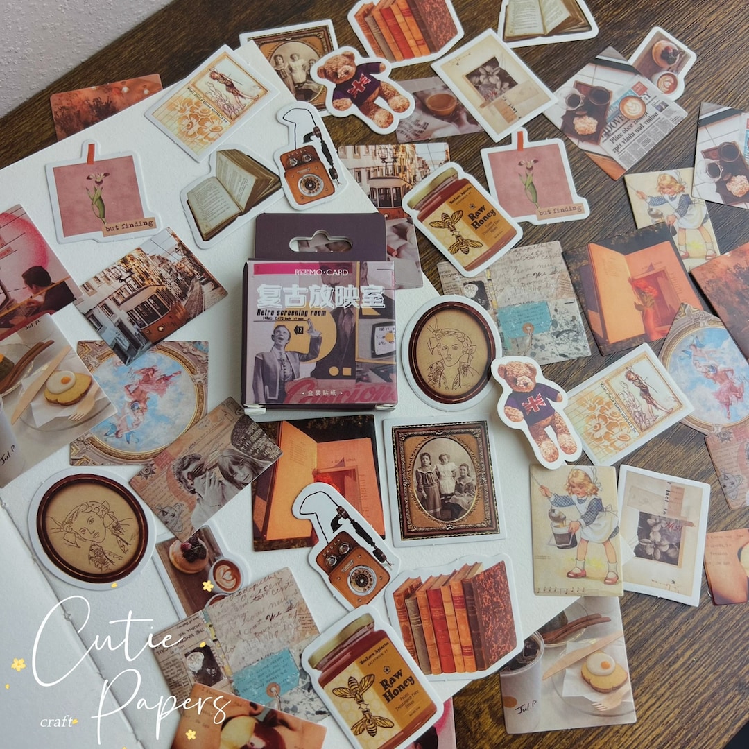 VINTAGE Stickers, 46 Retro Magazine Poster Stickers, Vintage Poster ...