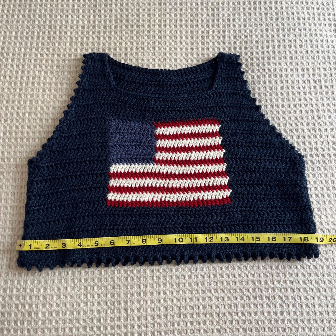 Crochet American Flag Crop Top | XS/S - Etsy