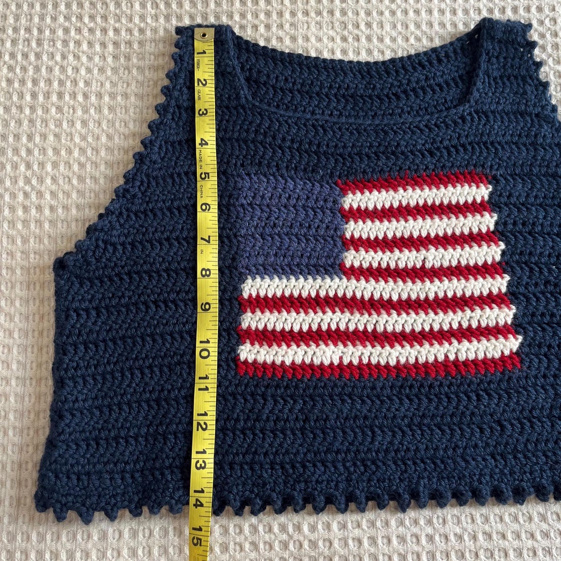 Crochet American Flag Crop Top | XS/S - Etsy