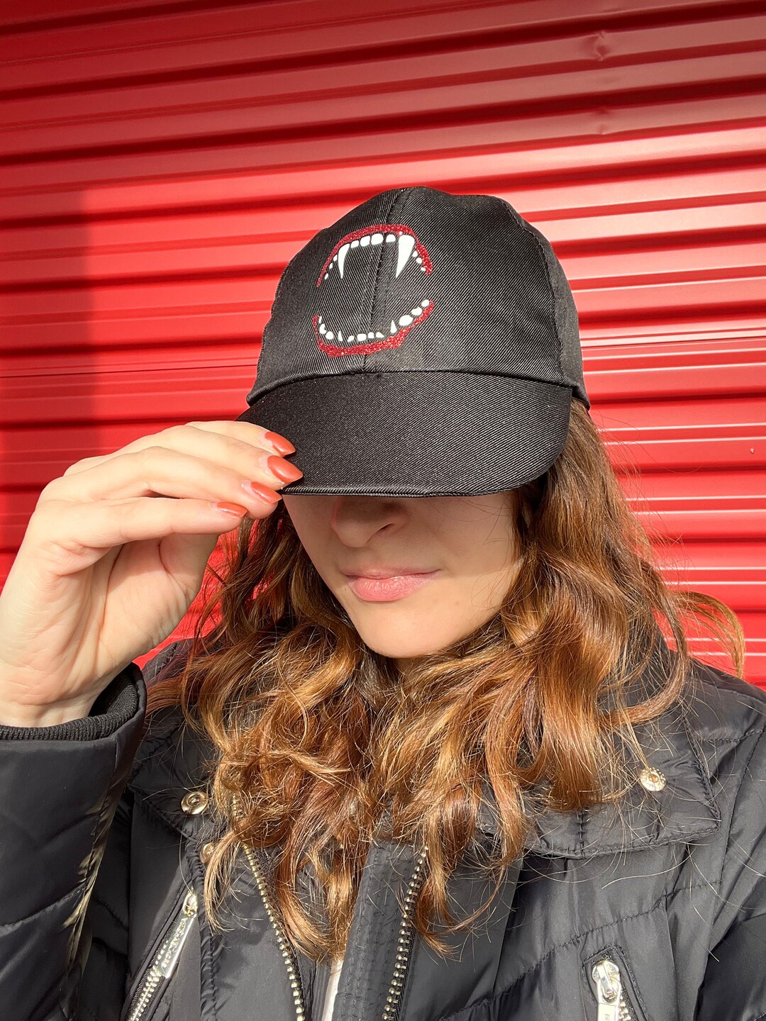 Vampire Glitter Lip Baseball Cap - Etsy