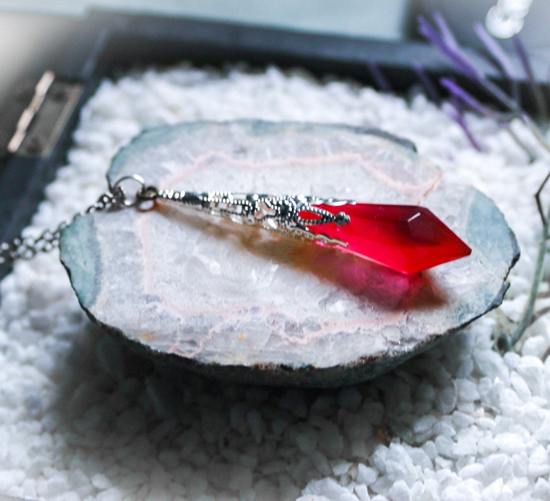 VAMPIRE CRYSTAL Made of Epoxy Pendant With Necklace and Handmade ...
