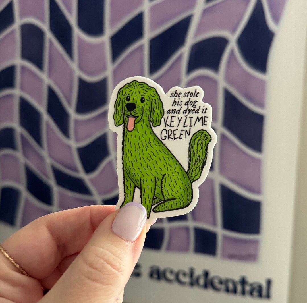 Key Lime Green Dog Sticker, TLGAD Taylor Folklore Sticker, Last Great ...