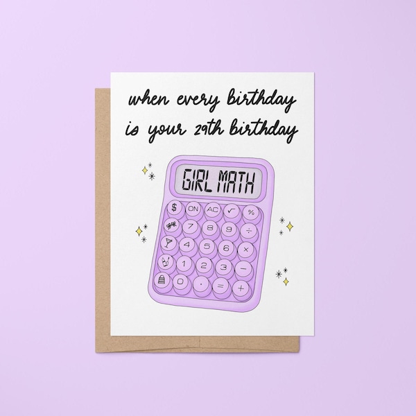 Math Birthday Card - Etsy