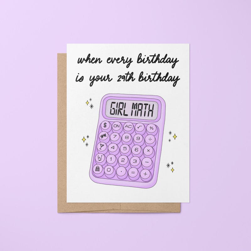 Math Birthday Card - Etsy
