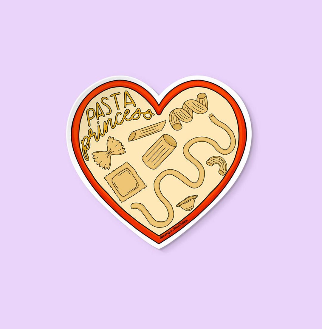 Pasta Princess Sticker, Pasta Sticker, Italian Food Sticker, Pasta ...