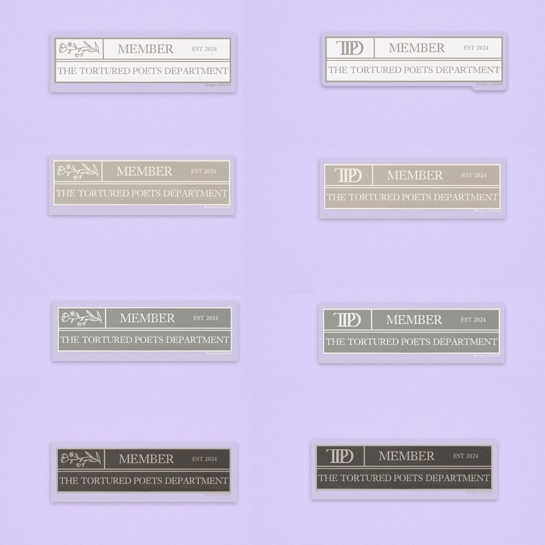 TTPD Member Sticker, Swiftie Sticker, TTPD Decal, Tortured Poets ...