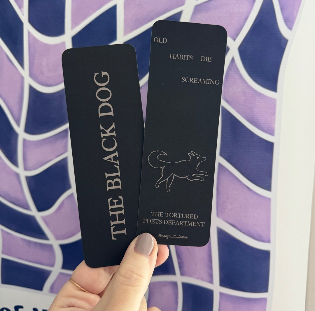 The Black Dog Bookmark, Tortured Poets Bookmark, TTPD Bookmark, Gift ...