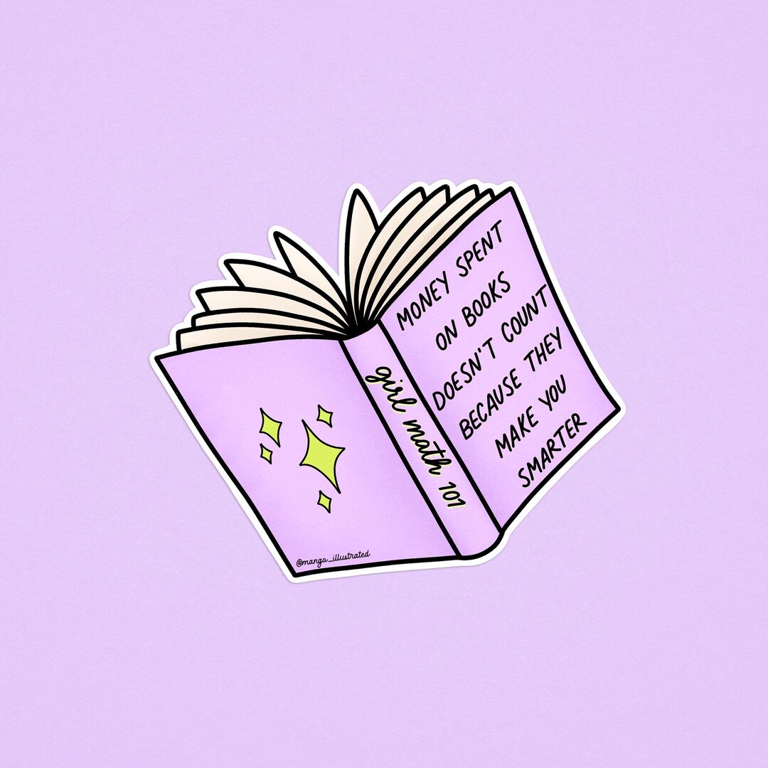 Girl Math Books Sticker, Book Sticker, Bookish Sticker, Sticker for ...