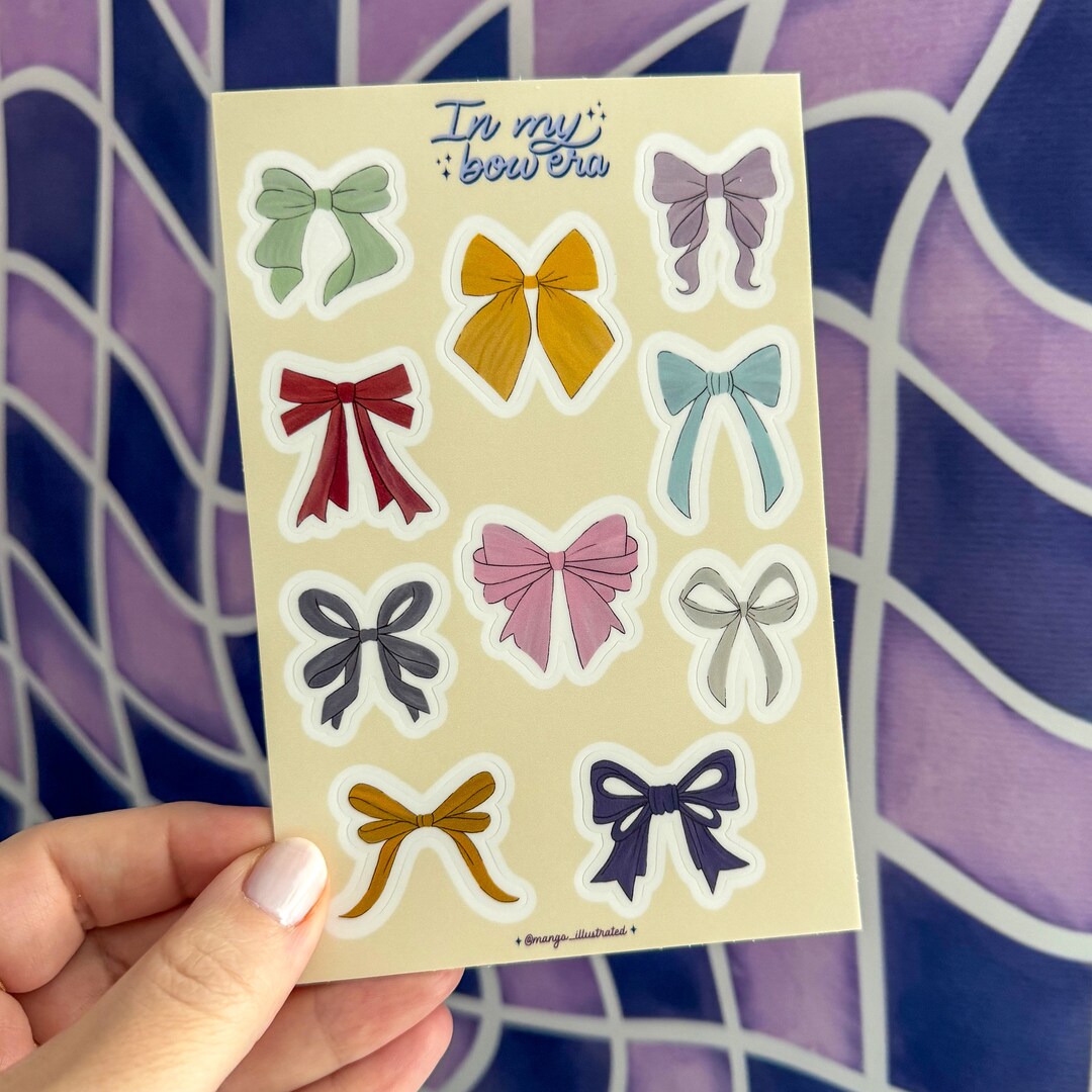 Eras Watercolor Bows Sticker Sheet, Swiftie Sticker Sheet, Taylor Eras ...