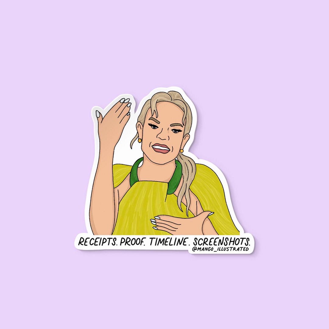 Receipts Proof Timeline Screenshots Sticker, RHOSLC Sticker, Salt Lake ...