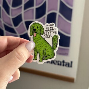 Key Lime Green Dog Sticker, TLGAD Taylor Folklore Sticker, Last Great ...