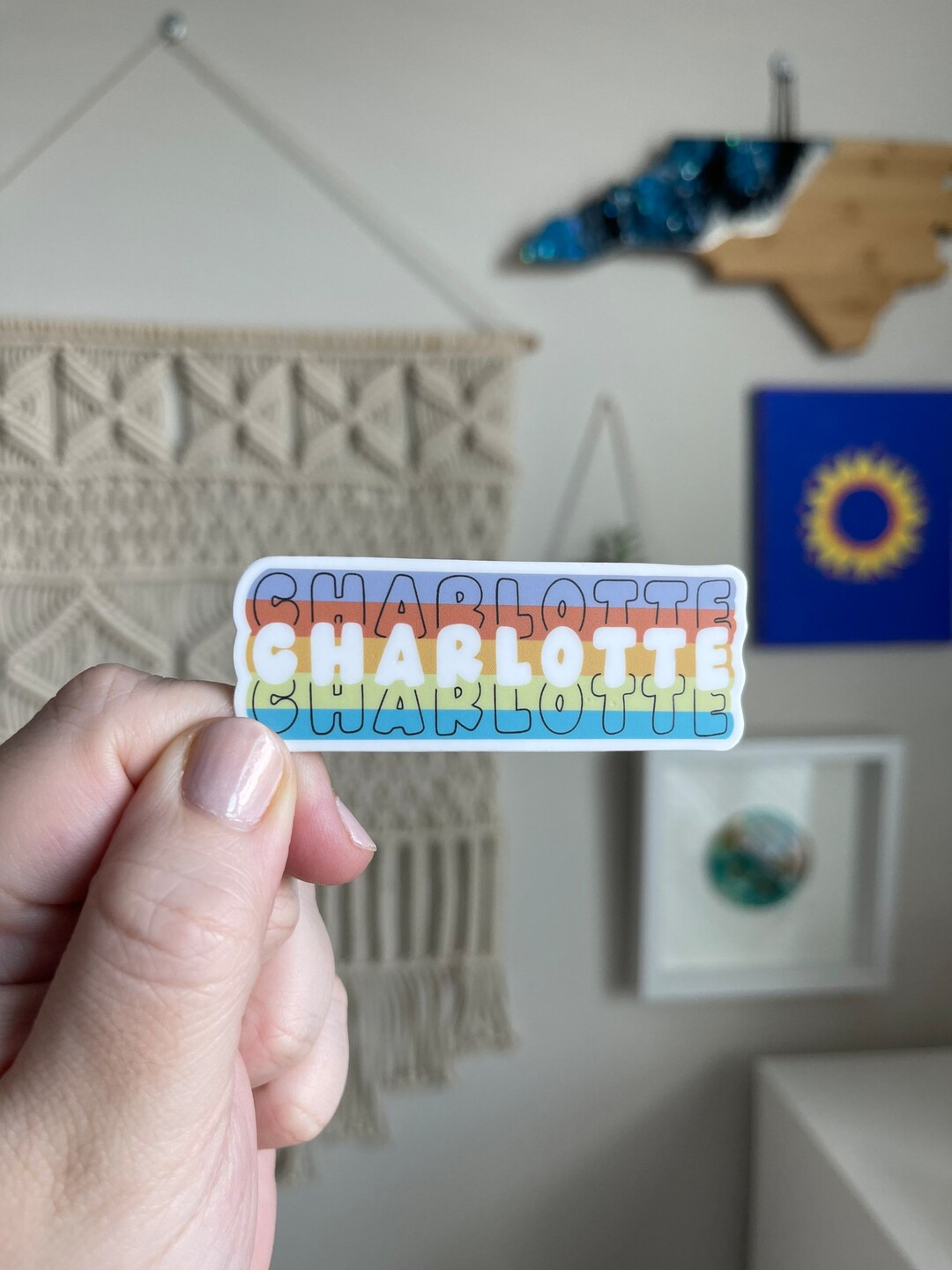 Rainbow Charlotte CLT Queen City Waterproof Weatherproof Vinyl Sticker ...