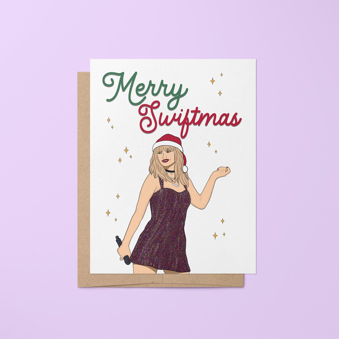 Merry Tay Card, Taylor Holiday Greeting Card, Eras Christmas Card, TS ...