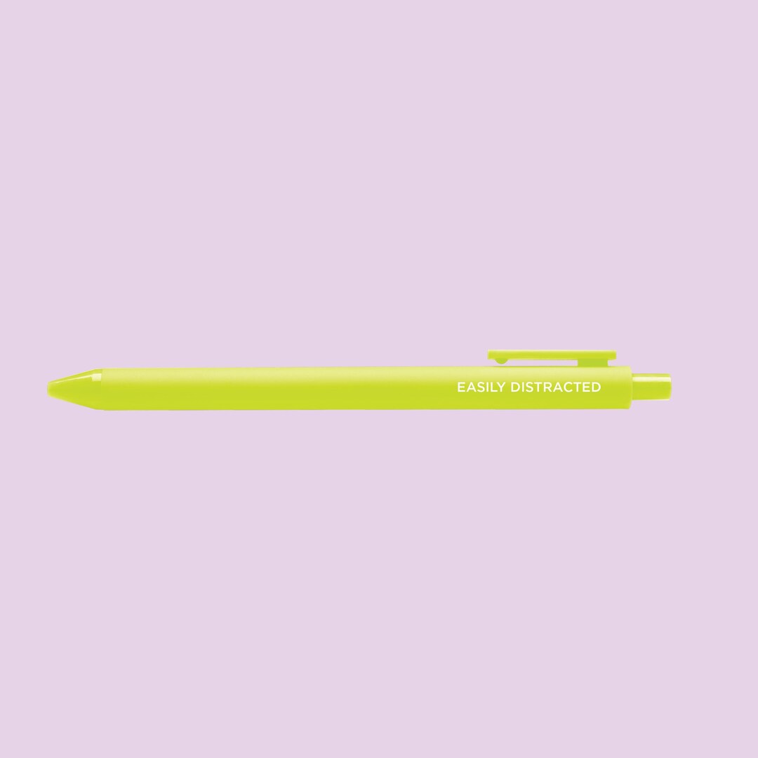 Easily Distracted Jotter Gel Pen, Neurospicy Pen, ADHD Pen ...