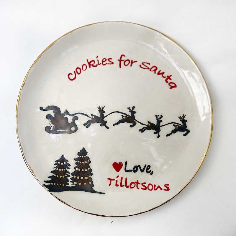 Santa Cookie Plate - Etsy