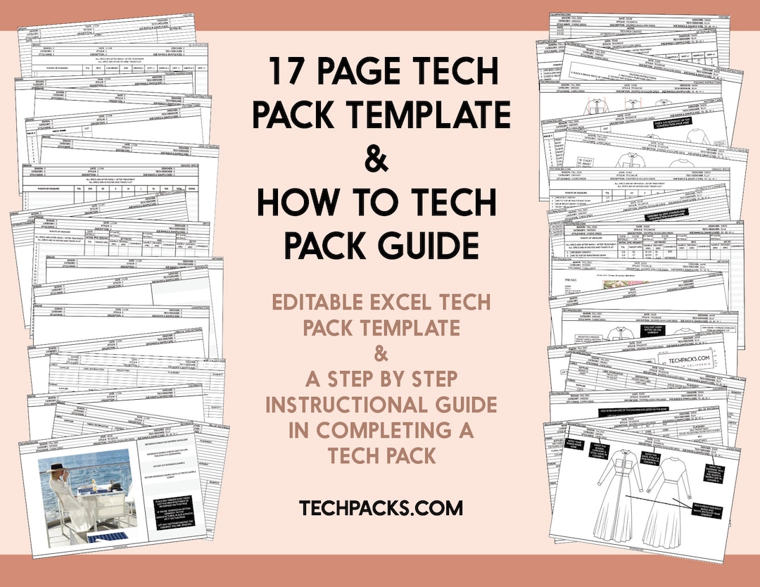 Apparel Tech Pack • 17 Page Tech Pack Template + Free How to Tech Pack ...