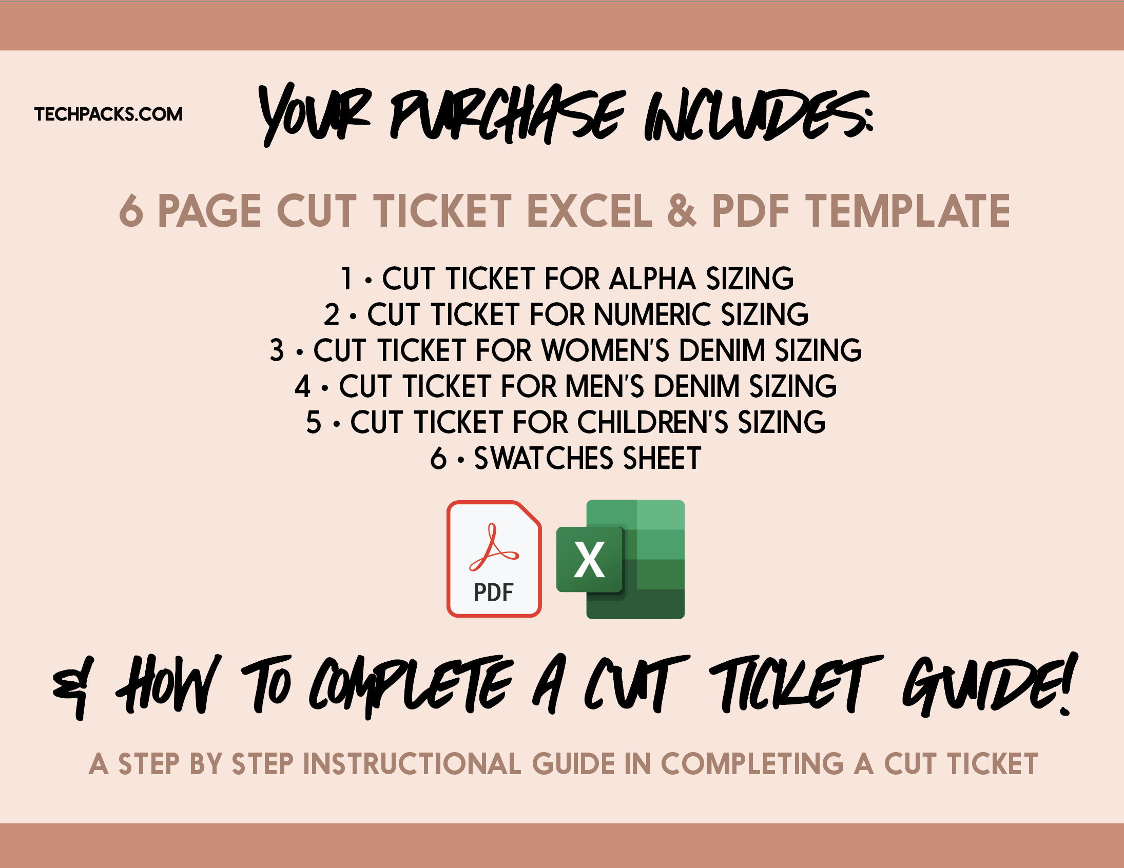 Apparel Cut Ticket • 6 Page Template + Free How to Complete a Cut ...