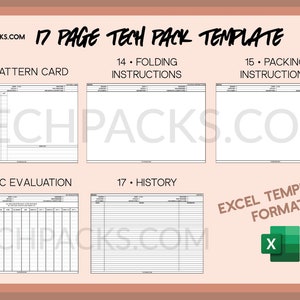 Apparel Tech Pack 17 Page Tech Pack Template Free How to - Etsy